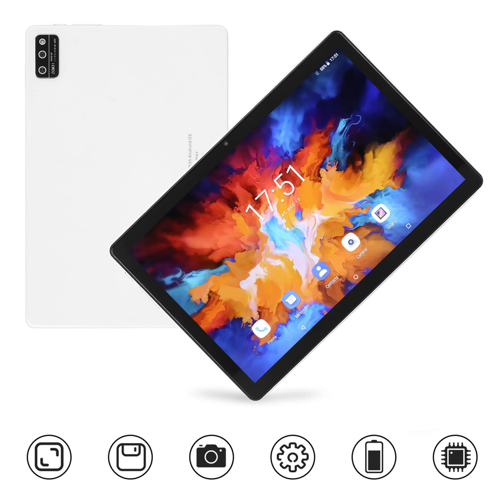 10.1 Inch Tablet, 1920x1200 Resolution 8GB RAM 128GB ROM Supports 4G LTE 5G WiFi Support BT GPS WiFi, PC Tablet for Android 11