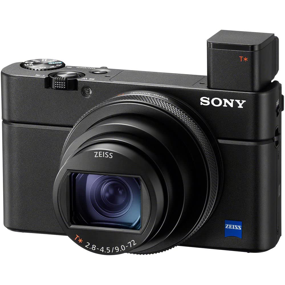 Sony Cyber-Shot DSC-RX100 VII Digital Camera (DSC-RX100M7) + 64GB Memory Card + Case + 2 x NP-BX1 Battery + Card Reader + LED Light + Corel Photo Software + Charger + Flex Tripod + More (Renewed)