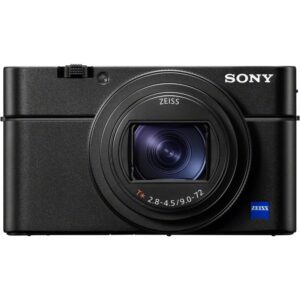 Sony Cyber-Shot DSC-RX100 VII Digital Camera (DSC-RX100M7) + 64GB Memory Card + Case + 2 x NP-BX1 Battery + Card Reader + LED Light + Corel Photo Software + Charger + Flex Tripod + More (Renewed)