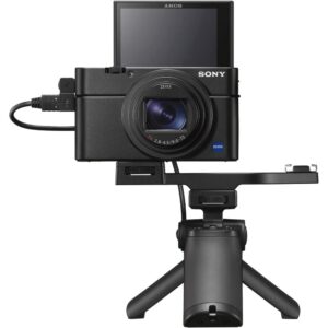 Sony Cyber-Shot DSC-RX100 VII Digital Camera with Shooting Grip Kit (DSC-RX100M7G) + 64GB Memory Card + Case + Card Reader + Flex Tripod + Memory Wallet + Cleaning Kit (Renewed)