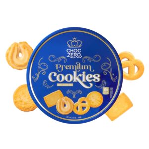 choczero keto butter cookies - sugar free danish shortbread gift - gluten free, low carb (1 tin, 12 oz)