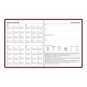 Letts of London Classic Weekly Planner, 12 Months, January to December, 2024, Appointments, Gold Corners, Quarto Size, 10.25" x 8.25", Burgundy (C32YBY-24)