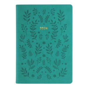 Letts of London Woodland Weekly Planner, 12 Months, January to December, 2024, A5 Size, 8.25" x 5.875", Multilingual, Green (C082161-24)