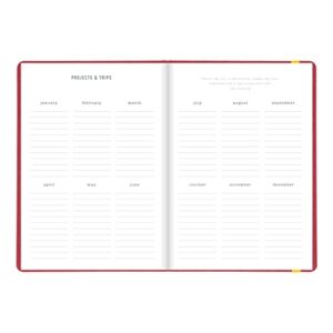 Letts of London Raw Weekly/Monthly Planner, 12 Months, January to December, 2024, Sewn Binding, A5 Size, 8.25" x 5.875", Multilingual, Berry (C082310-24)