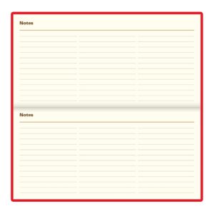 Letts of London Belgravia Weekly/Monthly Planner, 12 Months, January to December, 2024, Appointments, Horizontal, Slim Size, 6.625" x 3.25", Red (C33SRD-24)