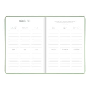 Letts Conscious Weekly/Monthly Planner, 12 Months, January to December, 2024, Sewn Binding, A5 Size, 8.25" x 5.875", Multilingual, Sage (C082396-24)