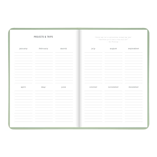 Letts Conscious Weekly/Monthly Planner, 12 Months, January to December, 2024, Sewn Binding, A5 Size, 8.25" x 5.875", Multilingual, Sage (C082396-24)