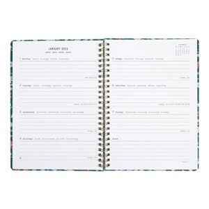 Letts Spring Valley Weekly/Monthly Planner, 12 Months, January to December, 2024, Wiro Binding, A5 Size, 8.25" x 5.875", Multilingual, Green (C082376-24)