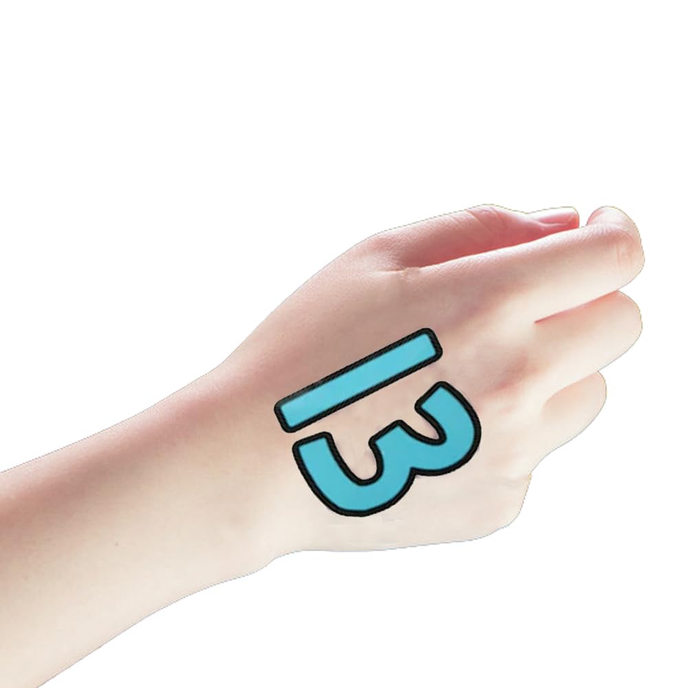 Fenyong Number 13 Temporary Tattoos Stickers 13 Hand Tattoo Concert Rave Accessories