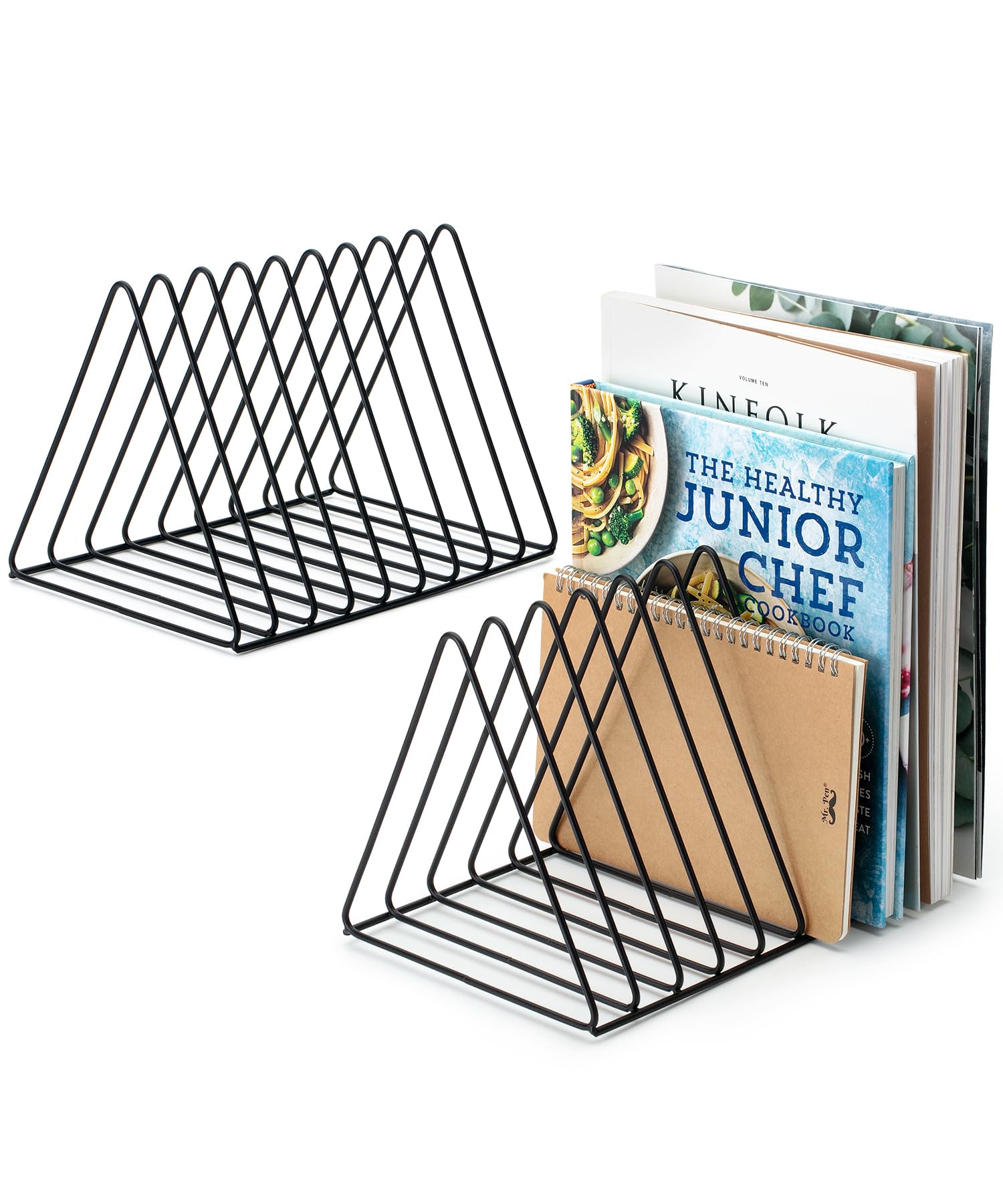 Mr. Pen- Triangle Wire Magazine Holder, 9 Slots, 2 Pack, Triangle Desk Organizers, Metal Wire Magazine Holder, Vinyl Holder, Magazine Holder for Desk, Vinyl Record Organizer, Vinyl Rack, Magazine Rack