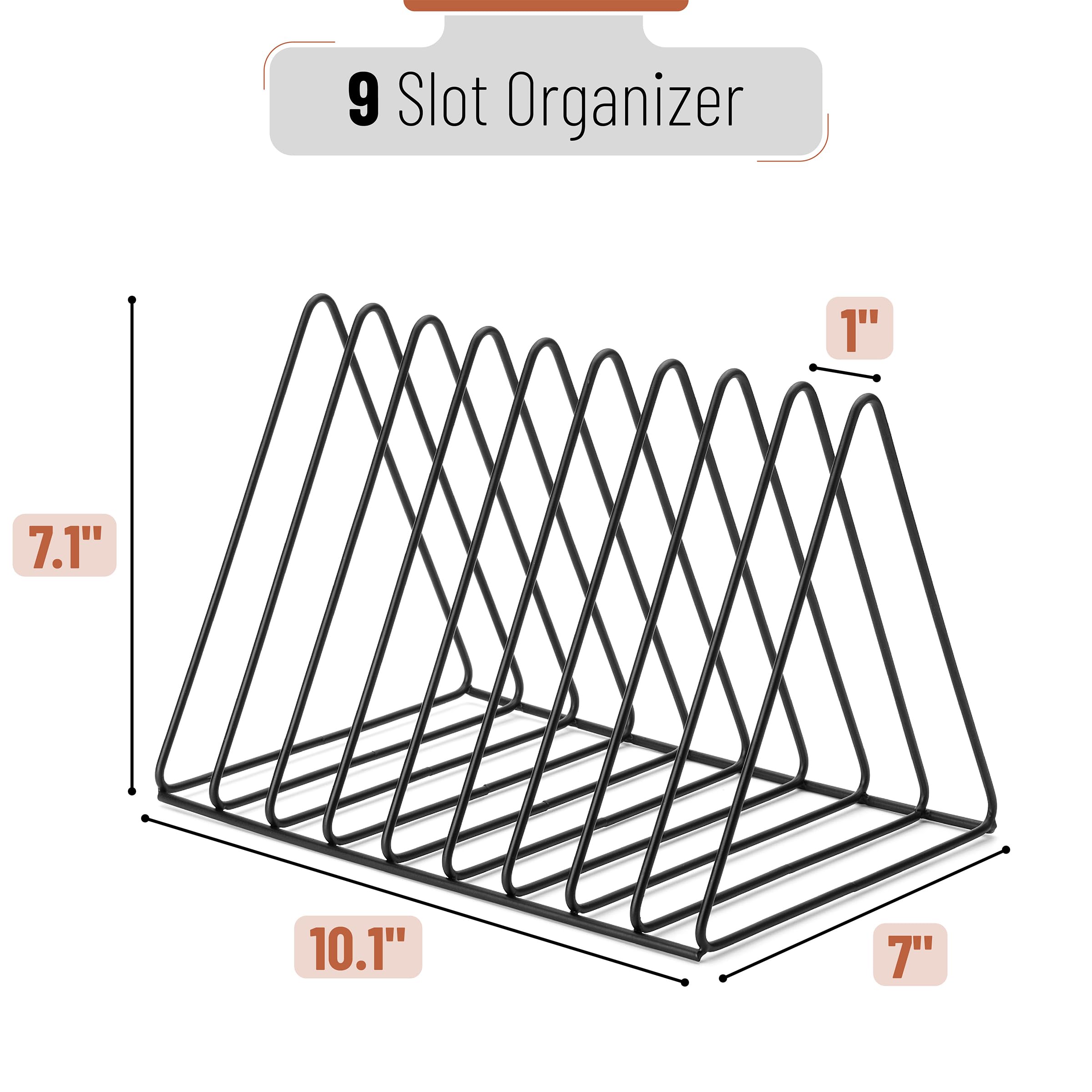 Mr. Pen- Triangle Wire Magazine Holder, 9 Slots, 2 Pack, Triangle Desk Organizers, Metal Wire Magazine Holder, Vinyl Holder, Magazine Holder for Desk, Vinyl Record Organizer, Vinyl Rack, Magazine Rack