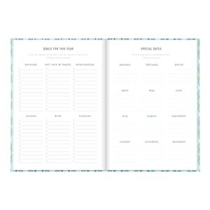 Letts Morocco Weekly/Monthly Planner, 12 Months, January to December, 2024, Sewn Binding, A5 Size, 8.25" x 5.875", Multilingual, Sky (C082391-24)