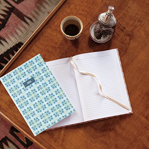 Letts Morocco Weekly/Monthly Planner, 12 Months, January to December, 2024, Sewn Binding, A5 Size, 8.25" x 5.875", Multilingual, Sky (C082391-24)