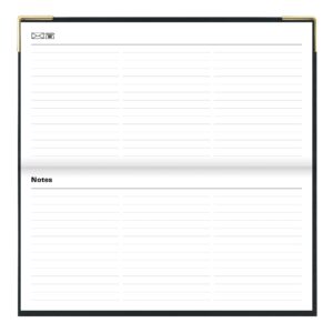 Letts of London Classic Monthly Planner, 13 Months, January 2024 to January 2025, Month-to-View, Horizontal, Gold Corners, Slim Size, 6.625" x 3.25", Black (C12SBK-24)