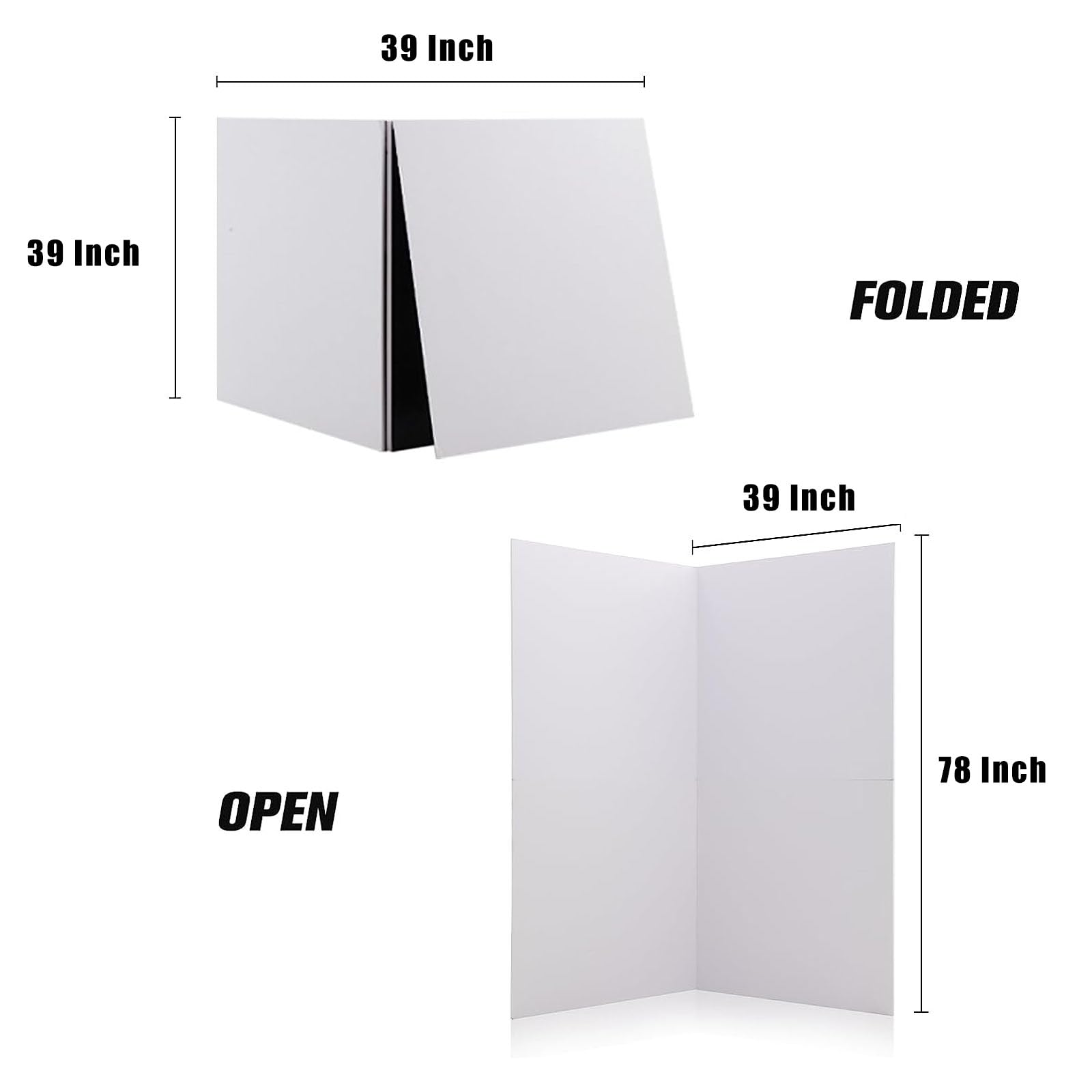 Photography Foldable Reflector Backdrop, 78.7x78.7inch 2 in 1 Background Cardboard, Double Sided Black/White Light Diffuser Board, BEIYANG