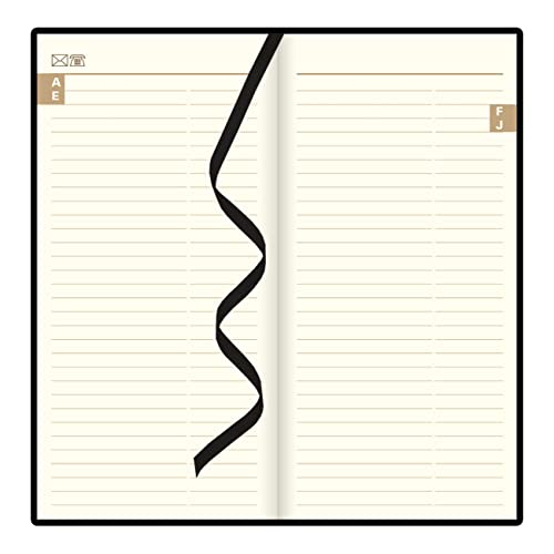 Letts of London Signature Weekly/Monthly Planner, 12 Months, January to December, 2024, Bonded Leather, Slim Size, 6.625" x 3.25", Black (C38SUBK-24)