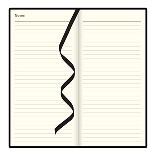 Letts of London Signature Weekly/Monthly Planner, 12 Months, January to December, 2024, Bonded Leather, Slim Size, 6.625" x 3.25", Black (C38SUBK-24)