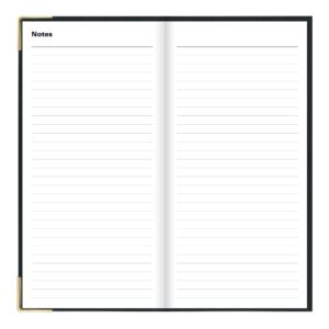 Letts of London Classic Weekly/Monthly Planner, 12 Months, January to December, 2024, Gold Corners, Vertical, Slim Size, 6.625" x 3.25", Black (C32SUBK-24)