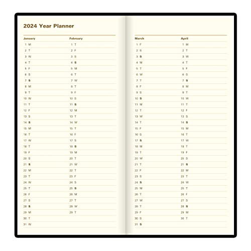 Letts of London Belgravia Weekly/Monthly Planner, 12 Months, January to December, 2024, Vertical, Slim Size, 6.625" x 3.25", Black (C33SUBK-24)