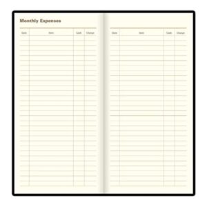 Letts of London Belgravia Weekly/Monthly Planner, 12 Months, January to December, 2024, Vertical, Slim Size, 6.625" x 3.25", Black (C33SUBK-24)