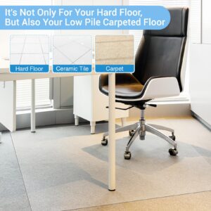 Luxstep Office Chair Mat for Carpet,Chair Mat for Carpet,Heavy Duty Hardwood/Tile Floor Protector,Easy Glide Desk Chair Mat for Work,Study,Dining and Gaming with Extended Lip, Crystal Clear(36”x 48”)