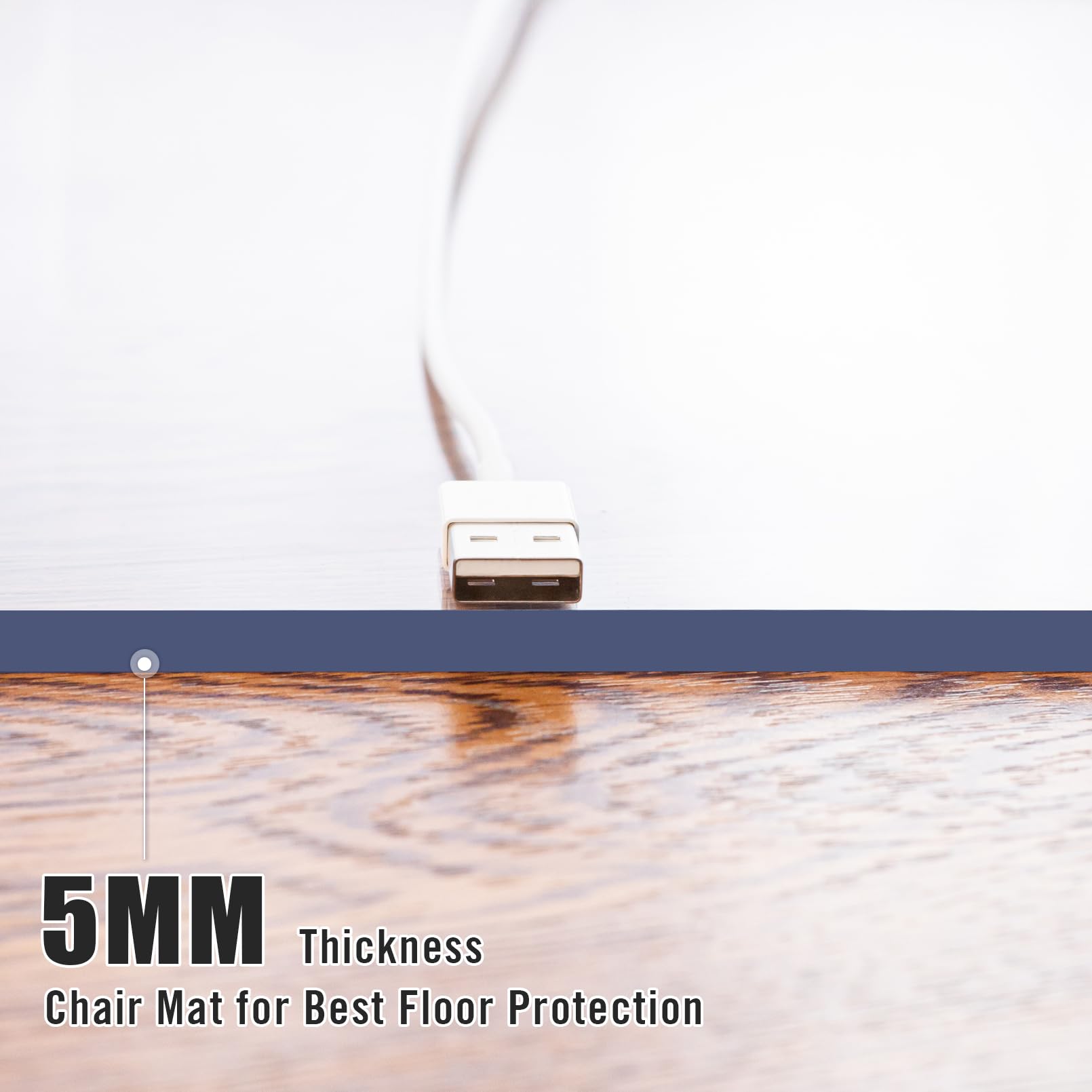 Heavy Duty Chair Mat,Floor Protector,1/5" Thick,48"x36",Can be Used on Hardwood Floors or Carpets,Non-Slip Not Stuck Wheels,Easy to Clean