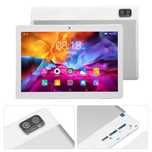 ANGGREK asixxsix Tablet,10.1 inch,10.1in Tablet Silver 5G WiFi Calling for Android 12 6GB 128GB 1960x1080 Resolution MT6592 10 Cores Tablet 100240V