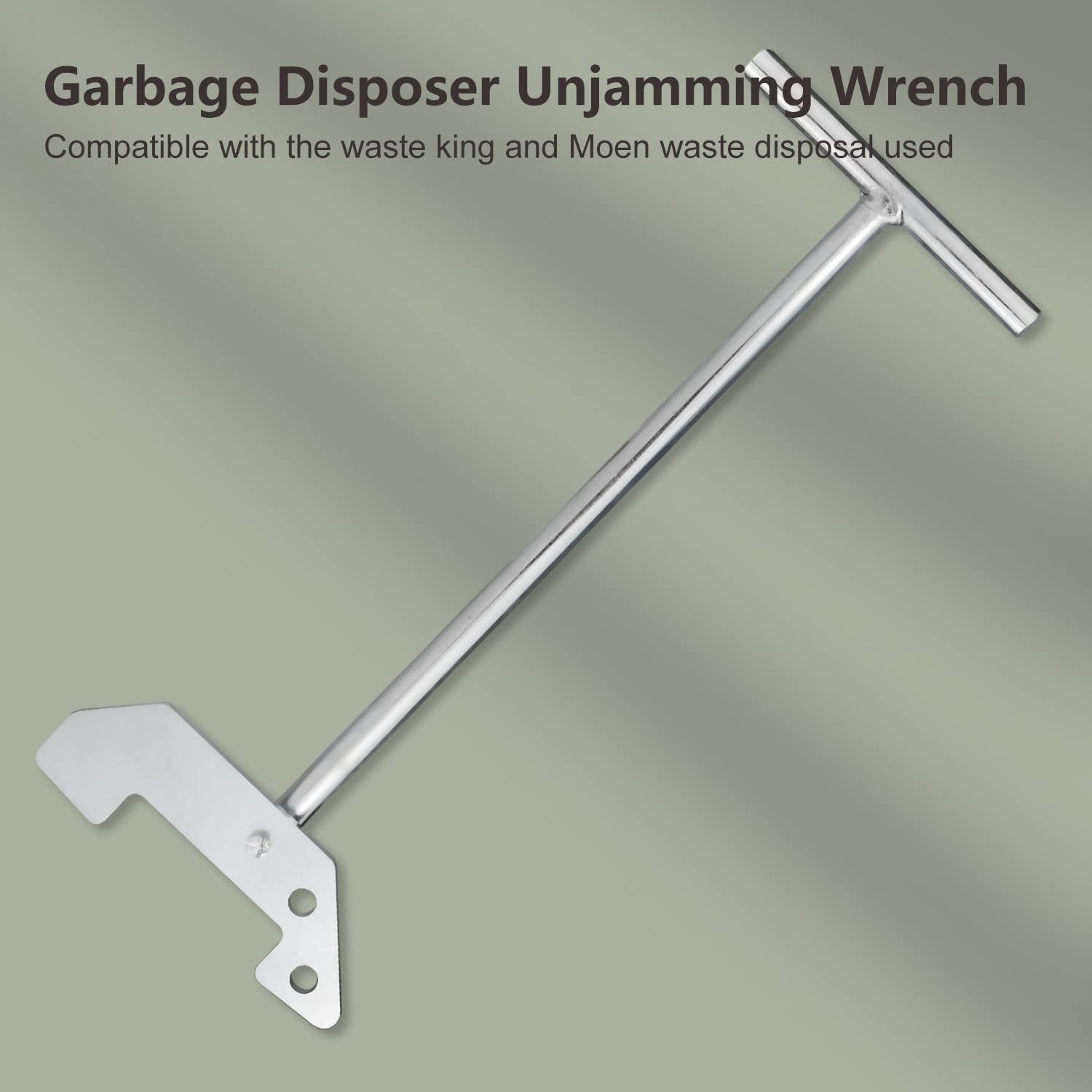 ZHIXING Garbage Disposer Unjamming Wrench, for Moen Garbage Disposals Garbage Disposal Wrench Garbage Disposal Unjamming Wrench for Unclog Kitchen Sink Clogging Clean clogging and debris Silver