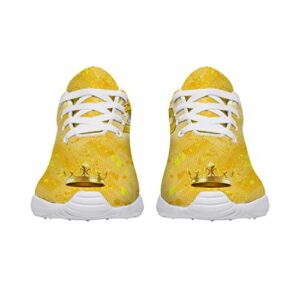 vogiant Yellow Bee Kind Print Sneakers for Women Comfortable Breathable Mesh Walking Tennis Sneaker Gifts for Bee Lover,US Size 10 Women/8.5 Men