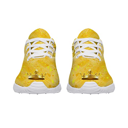 vogiant Yellow Bee Kind Print Sneakers for Women Comfortable Breathable Mesh Walking Tennis Sneaker Gifts for Bee Lover,US Size 10 Women/8.5 Men