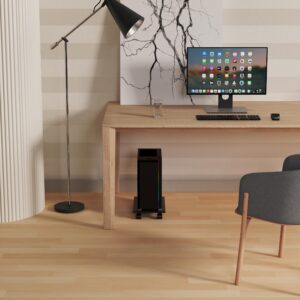 WEGASTU CPU Stand、Computer Tower Stand、Mobile CPU Holder with 4 Caster Wheels Fits for PC、Printer、Most Computer Tower、Office、Home、Planter Caddies、Dog Bowl Stand (Black)