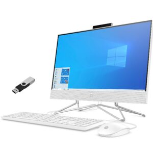 HP 22-inch FHD All-in-One Desktop Computer 2022, Dual-Core Intel Celeron J4025, 20GB DDR4 RAM, 512GB SSD, WiFi, Bluetooth, RJ45 LAN, Windows 11 Pro, Snow White, COU 32GB USB