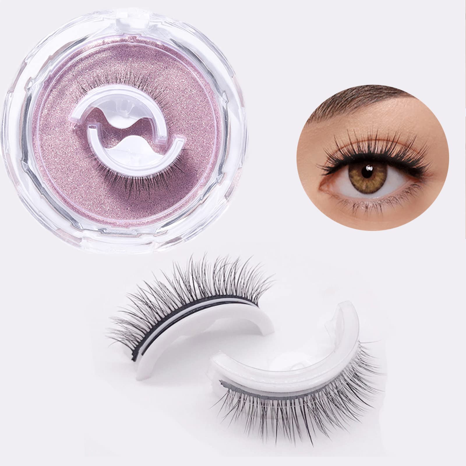 Bellefin Self Adhesive False Eyelashes Natural Look Fake Eyelashes No Glue Self Adhesive Eye Lashes Pack for Women Girls DIY Eye Lash Extensions #08