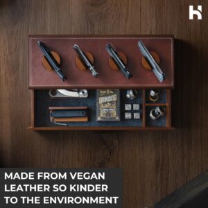 Holme & Hadfield Knife Deck and Combo Deck Vegan Leather Padding - Rustic Brown (Padding Only)