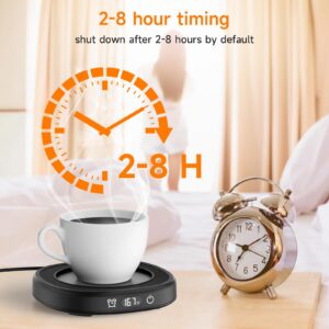 Mug Warmer, Coffee Warmer for Desk with Timer & 3 Temperature Control, Candle Warmer Plate with Auto Shut Off, Smart Cup Warmer for Coffee, Milk, Tea, Cocoa, Water