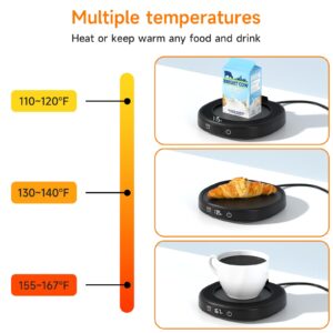 Mug Warmer, Coffee Warmer for Desk with Timer & 3 Temperature Control, Candle Warmer Plate with Auto Shut Off, Smart Cup Warmer for Coffee, Milk, Tea, Cocoa, Water