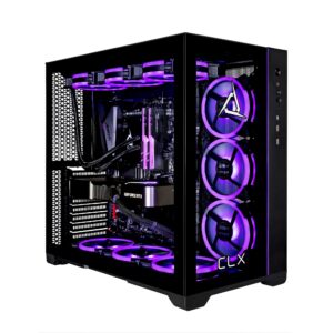 clx set gaming desktop - liquid cooled amd ryzen 9 7950x3d 4.2ghz 16-core processor, 64gb ddr5 memory, geforce rtx 4090 24gb gddr6x graphics, 2tb ssd, 6tb hdd, wifi, windows 11 home 64-bit