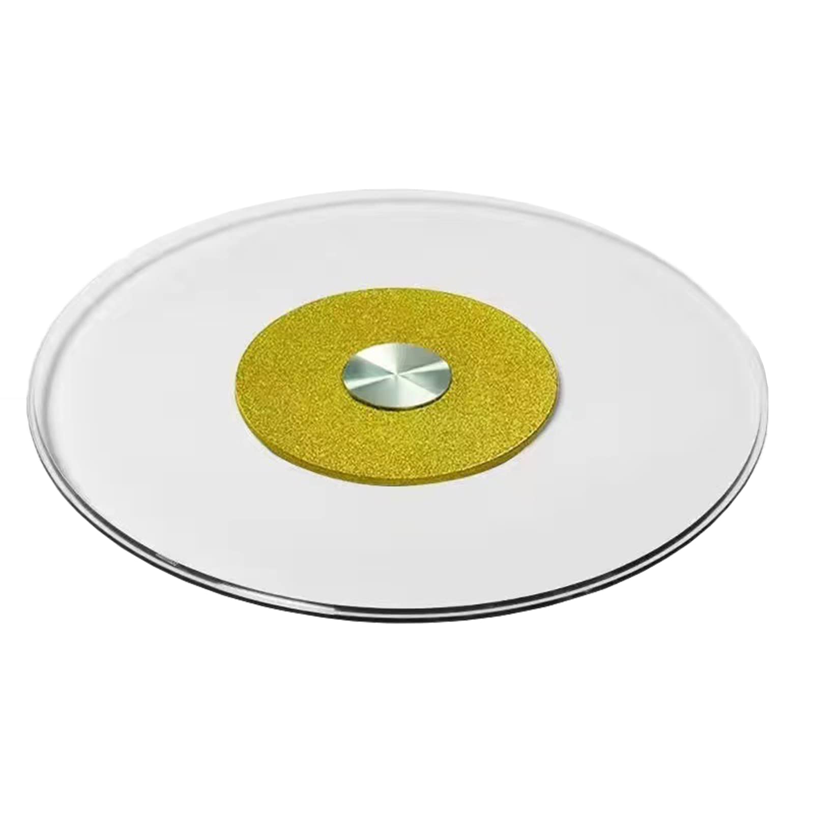 FANOYA Glass Lazy Susan for Table, Glass Lazy Susan, Round Tabletop Rotating Serving Tray for Dining Table, Transparent