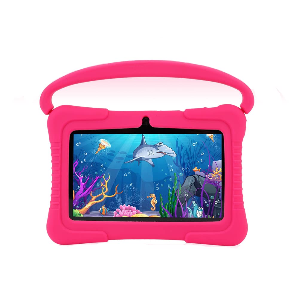 YCQ Kids Tablet Q8,7 inch Android Tablet PC,2GB RAM 32GB ROM,WiFi,Dual Camera,Educational,Games,Parental Control APP(Pink)