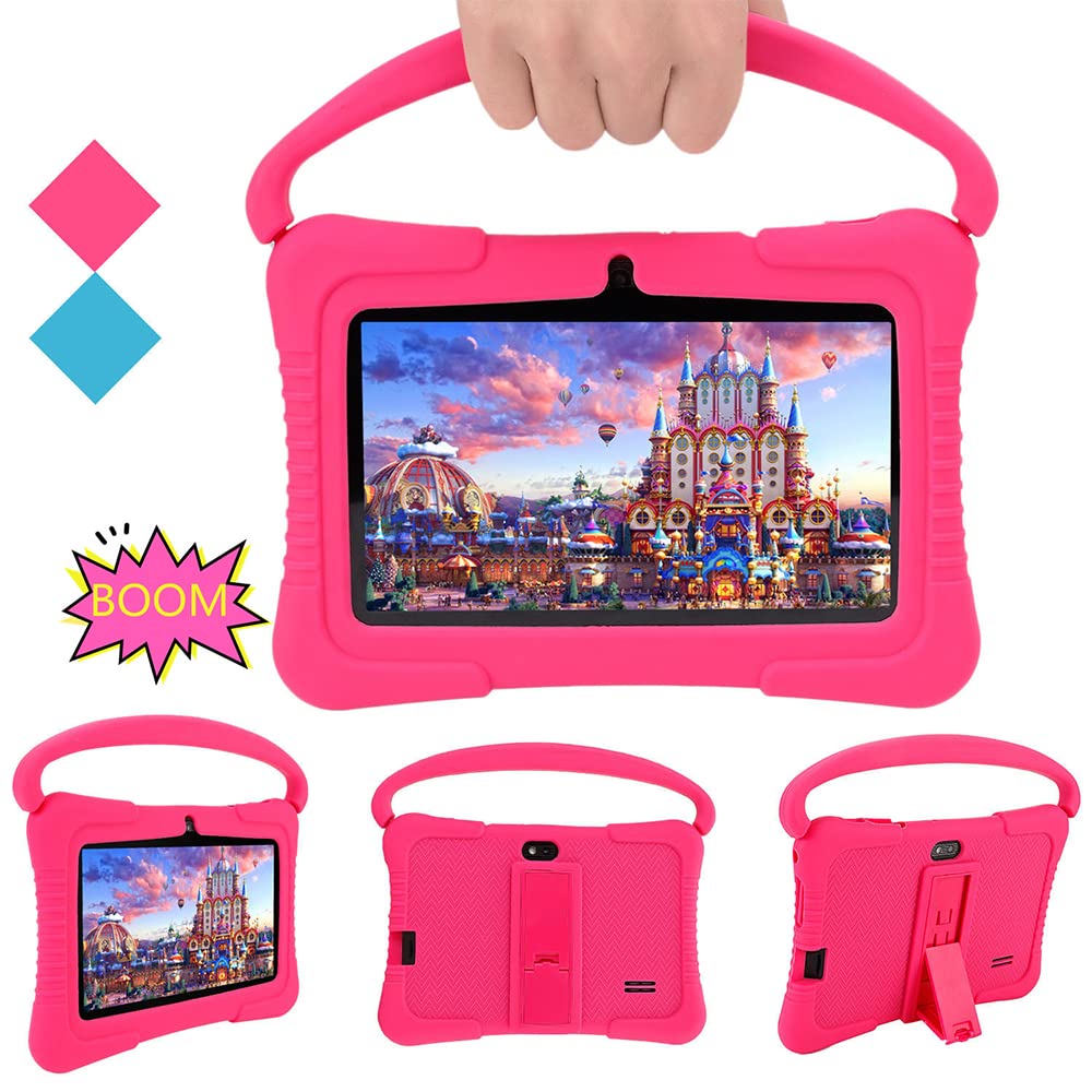 YCQ Kids Tablet Q8,7 inch Android Tablet PC,2GB RAM 32GB ROM,WiFi,Dual Camera,Educational,Games,Parental Control APP(Pink)