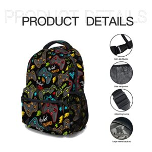 Miaoquhe Video Gamepad Controller School Backpack, Kids Backpack for Boys Girls Teens, Laptop Backpack Shoulder Bookbag for Children School Travel Hiking Camping Daypack