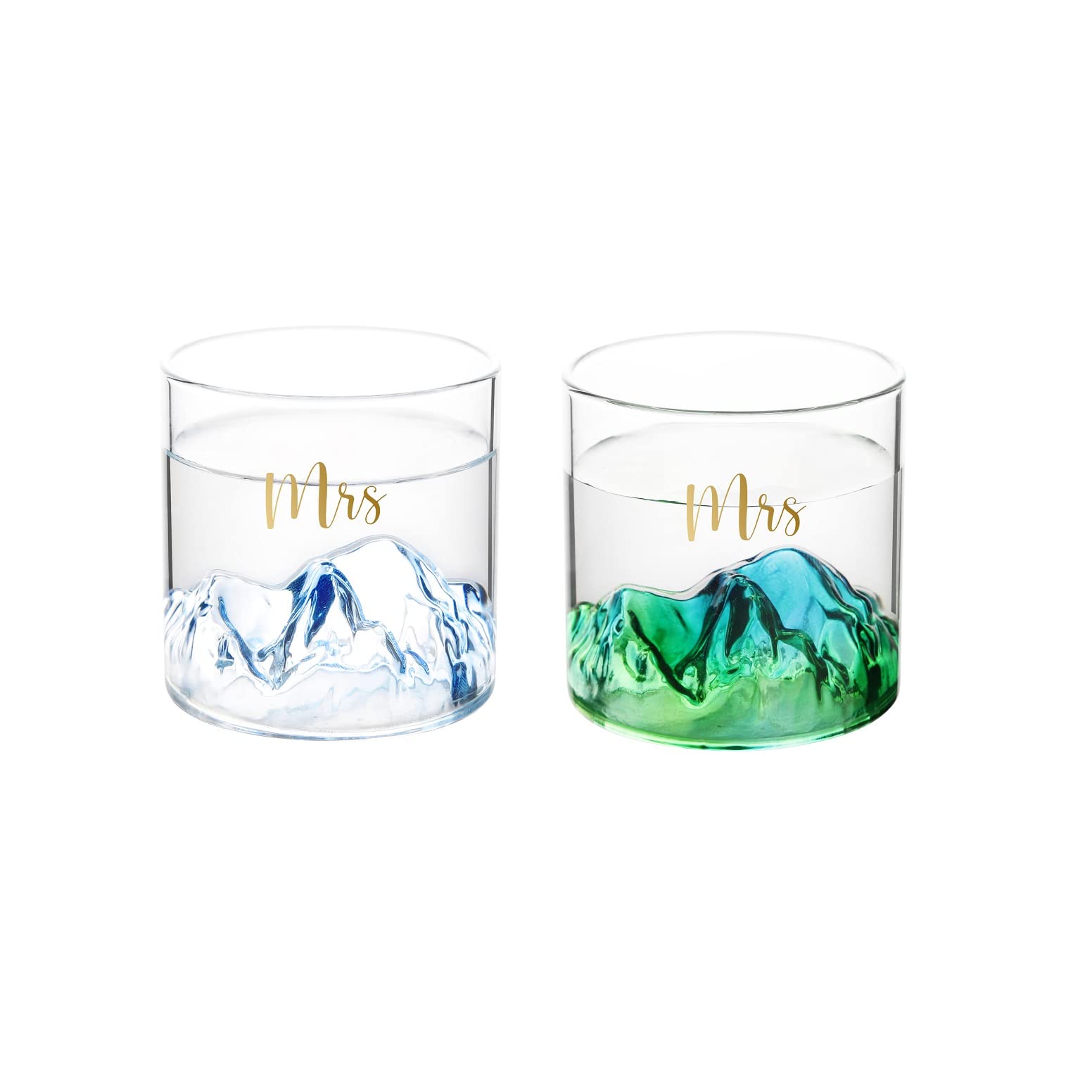 Mrs And Mrs Lesbian Wedding Gifts Snowy Mountain Whisky Icicle Glasses