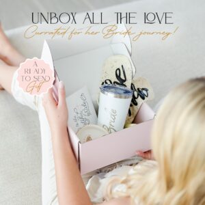 Newlywoo Engagement Gift for Bride Box – Gifts for Brides to Be, Engagement Gifts for Her, or Bachelorette Gifts! All-in-One Bride Gift with Bride Tumbler, Socks, Candle & more!