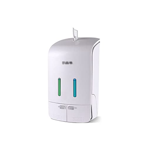 Soap Pump Dispenser Household Bathroom Hospital School Office Double Head Punch-Free Manual Wall-Mounted Soap Dispenser Resin Soap Dispenser White Bottles Dispenser (Color : Gold)