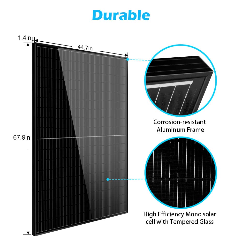 SUNGOLDPOWER 6pcs 415W Monocrystalline Solar Panel,Grade A Solar Cell, Waterproof IP67,High Efficiency for Rooftop,Charging Station,House,Farm,Yacht,Off/On Grid System(2490W in Total)