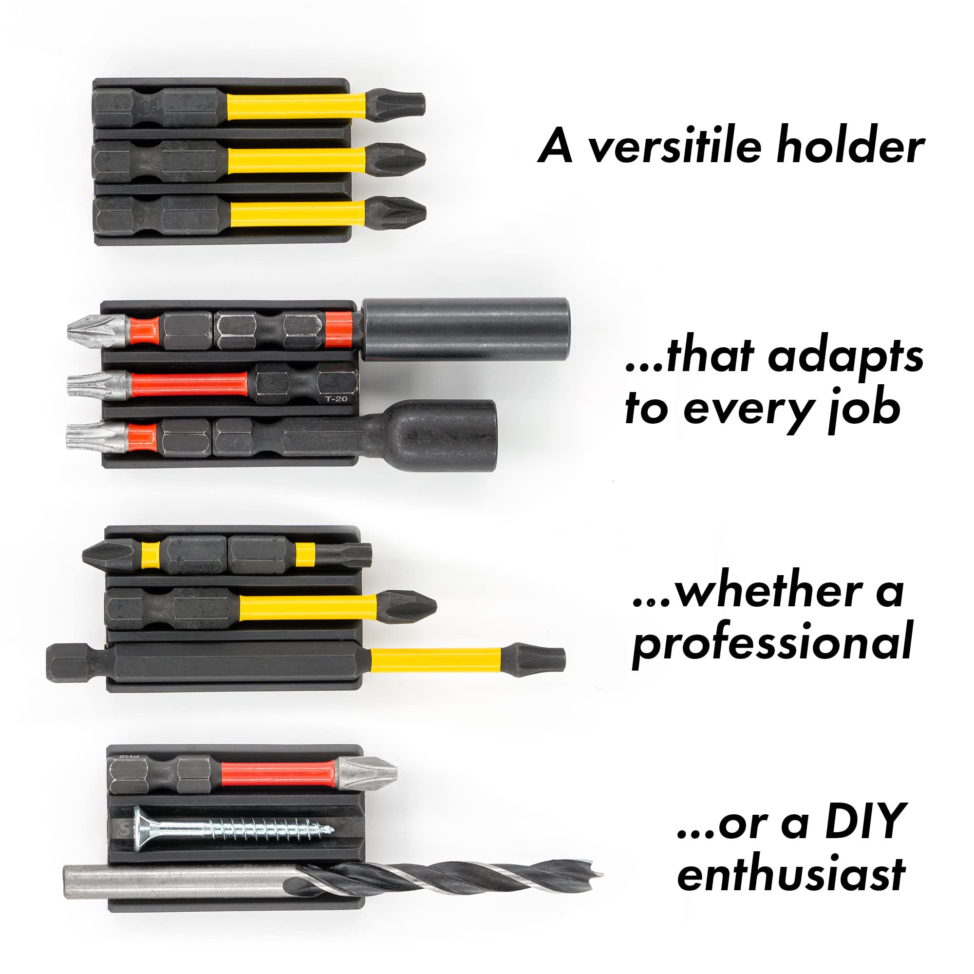 Simon Tools Magnetic Drill Bit Holder for Impact Drivers and Drills - Superior Hold with 3M Adhesive - Drill Accessory That Fits Most drills: Milwaukee, Dewalt, Makita, Klein, Bosch