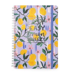 legami - large spiral weekly calendar, 12 months, from january 2024 to december 2024, folding planner 2024/2025, elastic closure, final pocket, address book, 15x21 cm, lemon theme