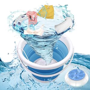 portable washing machine 5l wash bucket foldable small portable laundry machine mini washing machine ultrasonic turbine washer for underwear, sock, baby clothes, travel, camping, dorm, rv, home