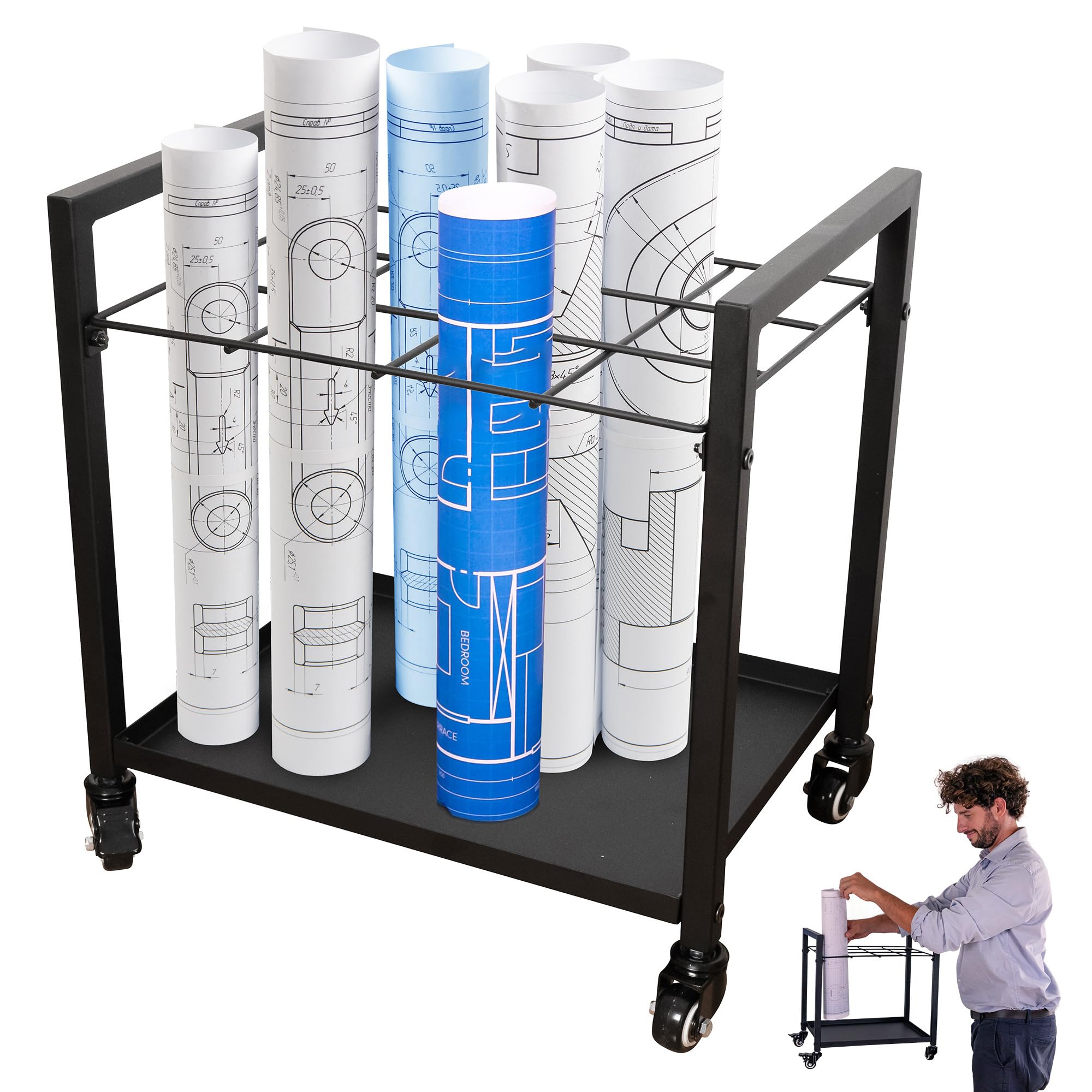 Blueprint Holder | Organize Your Space | Blueprint Storage for Architects, Engineers, Designers | Architectural Plan Storage | Blueprint Organizer for Large & Small Files | Portable Tube Storage Box