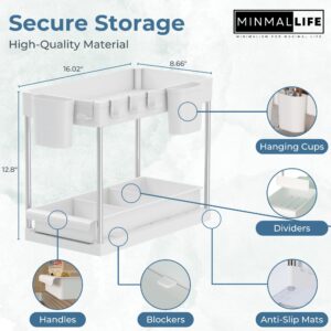 Minmallife 2 Tier Under Sink Organizer - Set of 1 Under the Sink Organizer/Under Kitchen Sink Organizer - Applicable as Medicine Cabinet Organizer, Kitchen Cabinet Organizer, Bathroom Sink Organizer